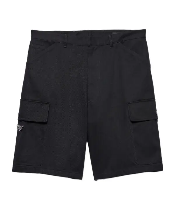Prada Logo Plaque Bermuda Shorts