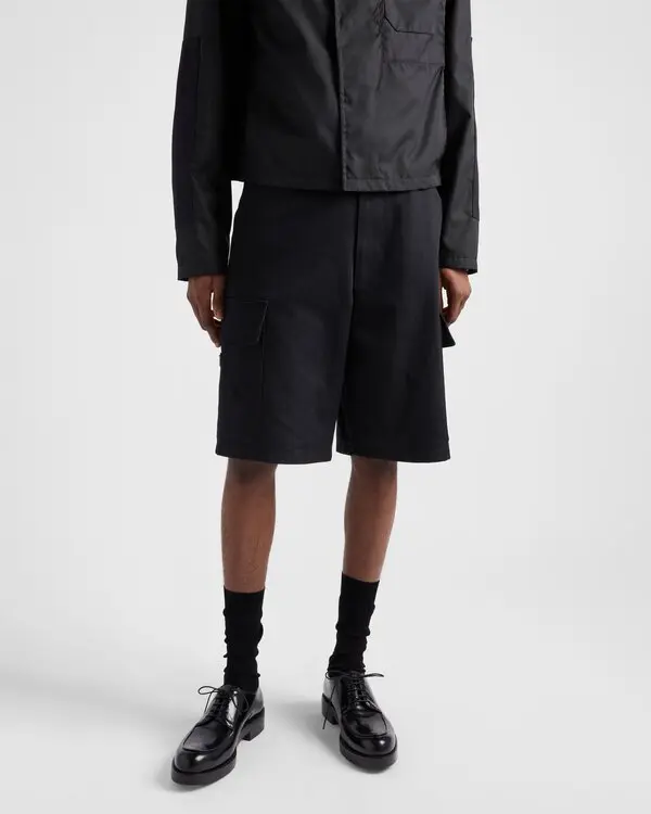Prada Logo Plaque Bermuda Shorts