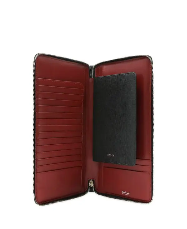 Bally Logo Details Wallet - Black