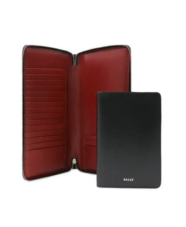Bally Logo Details Wallet - Black