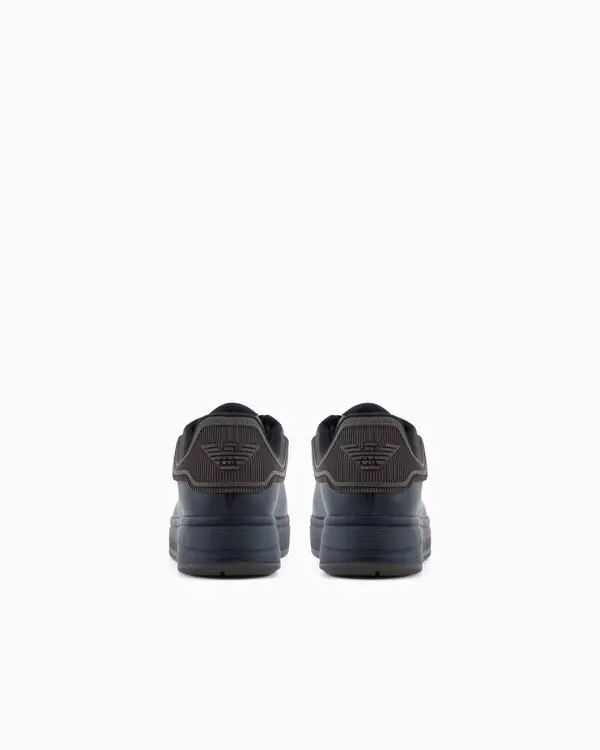 Emporio Armani Leather Ribbed-panel Sneakers