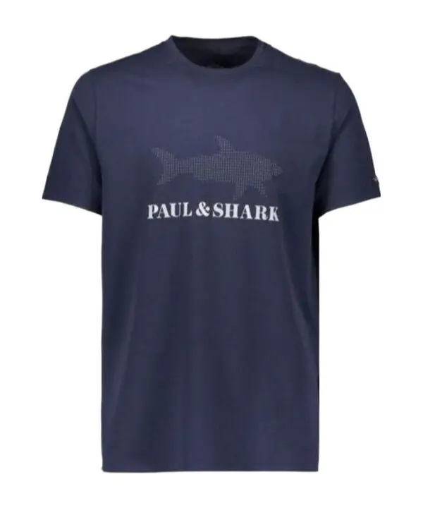 PAUL  SHARK Round Collar Logo T-shirt
