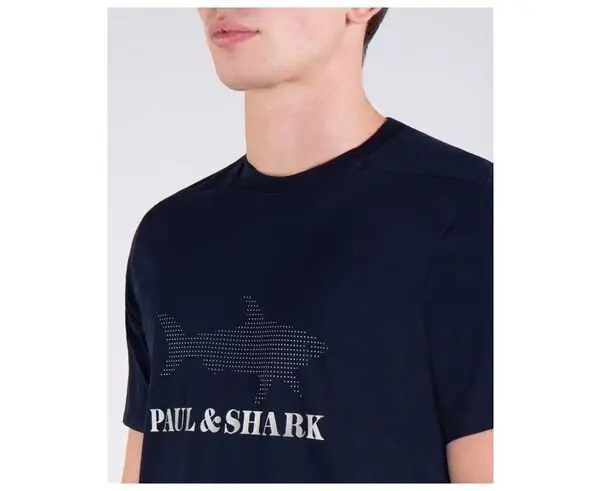 PAUL  SHARK Round Collar Logo T-shirt