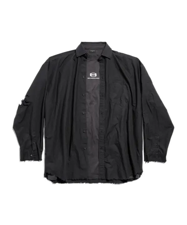 Balenciaga Unity Sports Icon Layered Oversized Shirt - Black