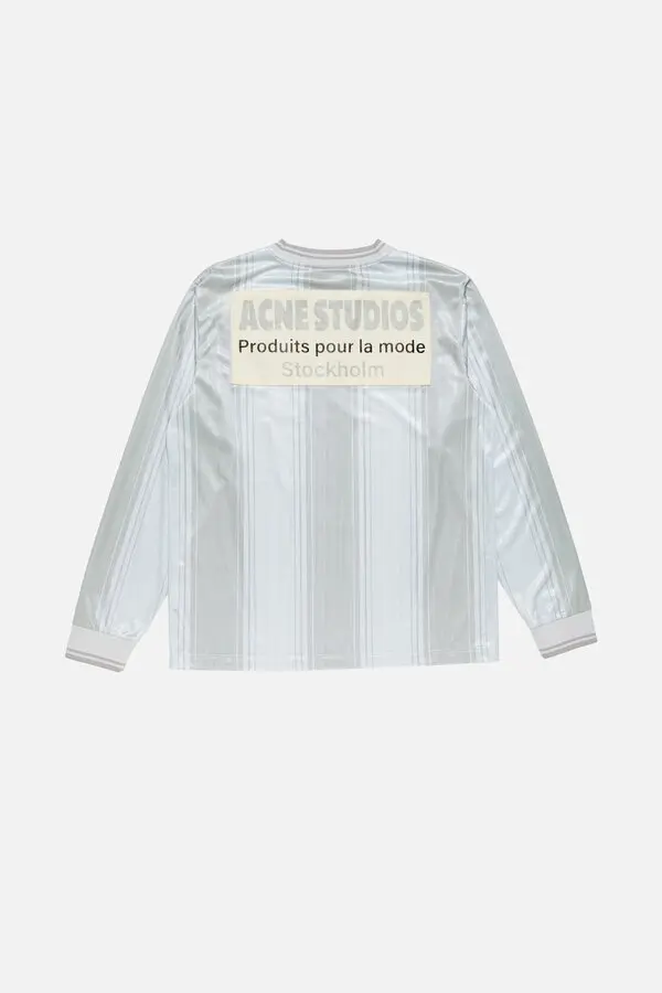 Acne Studios Heart Applique Striped T-shirt - Grey