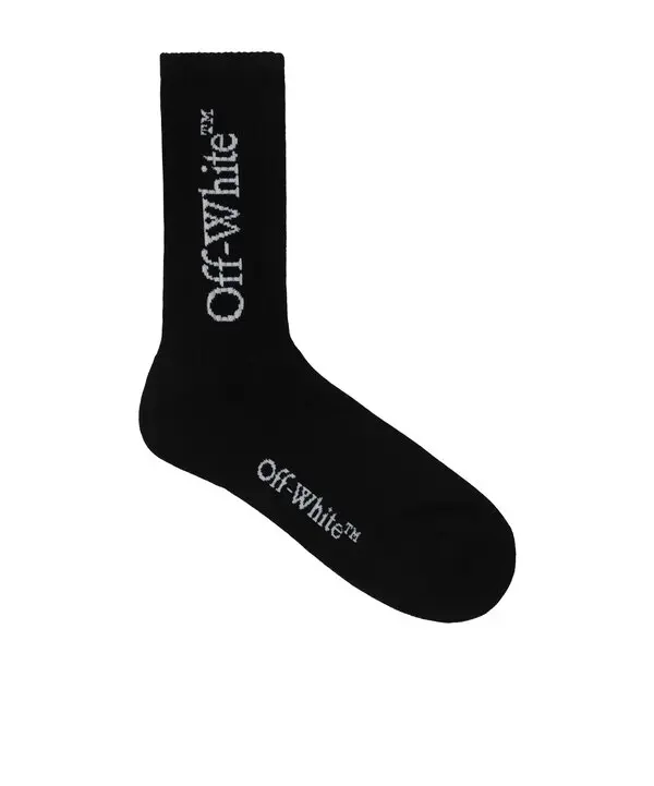Off-White Logo Detailed Crew Socks - Black
