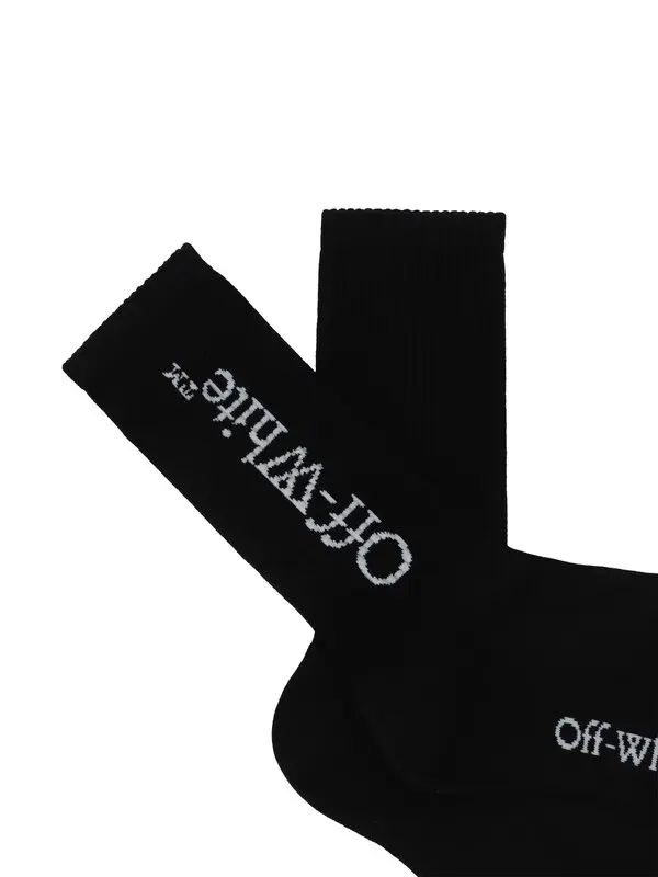 Off-White Logo Detailed Crew Socks - Black