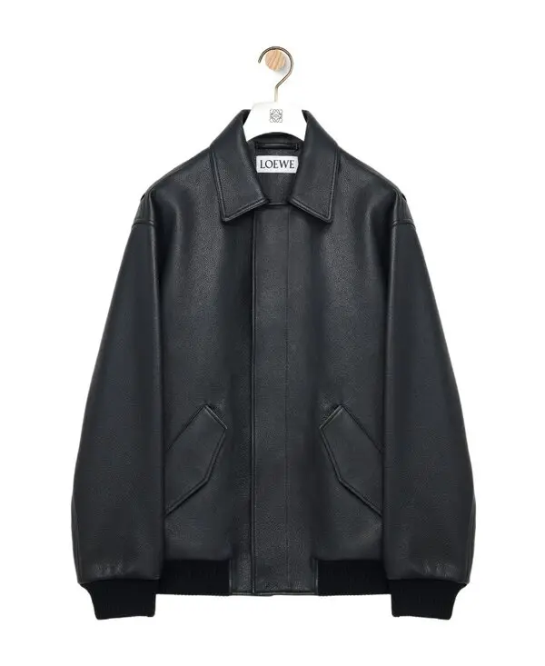 Loewe Bomber Jacket In Nappa Calfskin - Black