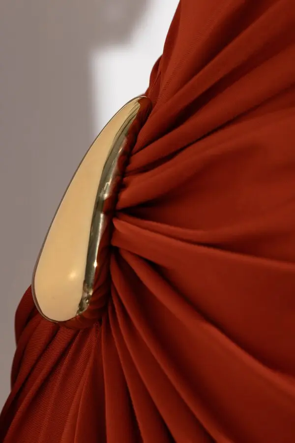 Bottega Veneta Sleeveless Draped Maxi Dress With Asymmetrical Ruffles