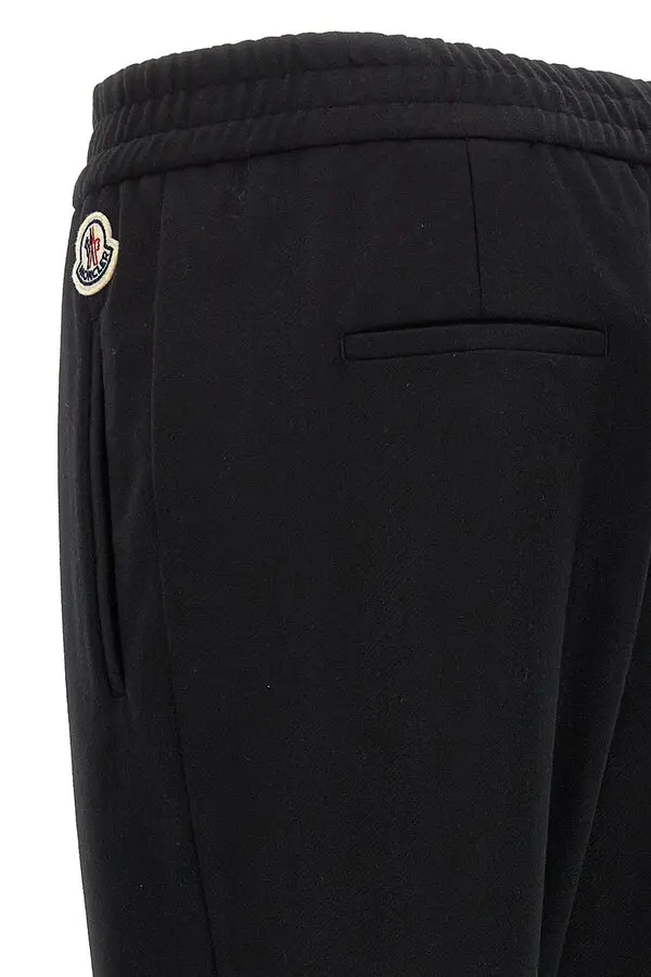 Moncler Logo Patch Elastic Waist Straight Leg Pants