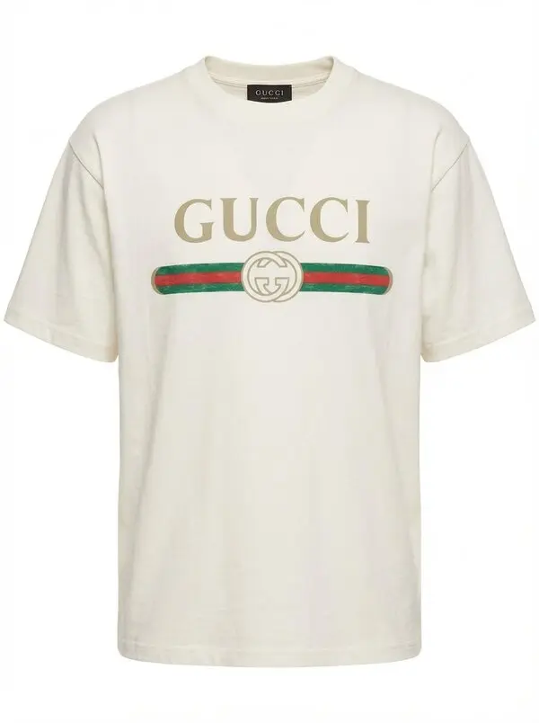Gucci Logo Printed Jersey T-shirt - White