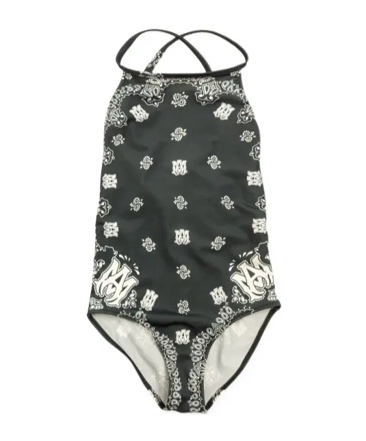 Amiri Paisley-print Halterneck Swimsuit - Black