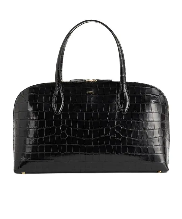 TOTEME Croc Effect Double Handle Shoulder Bag