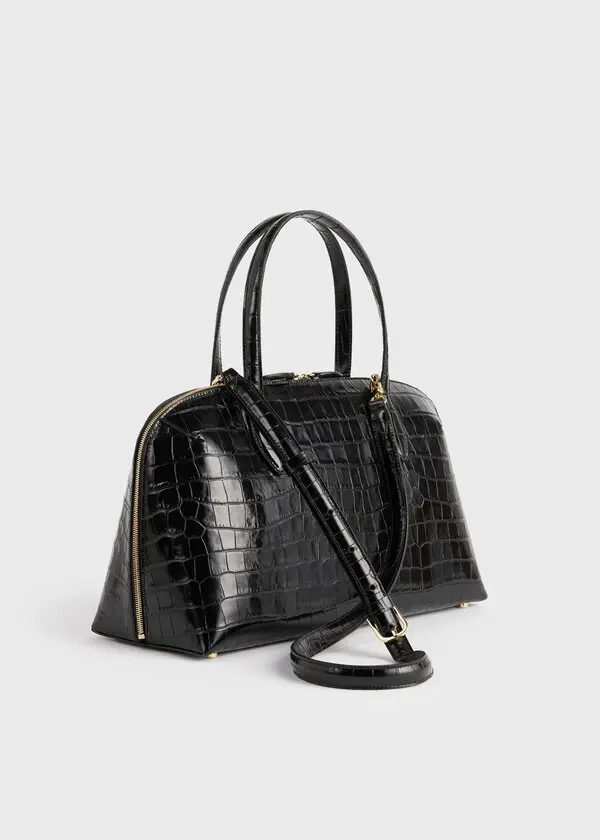 TOTEME Croc Effect Double Handle Shoulder Bag