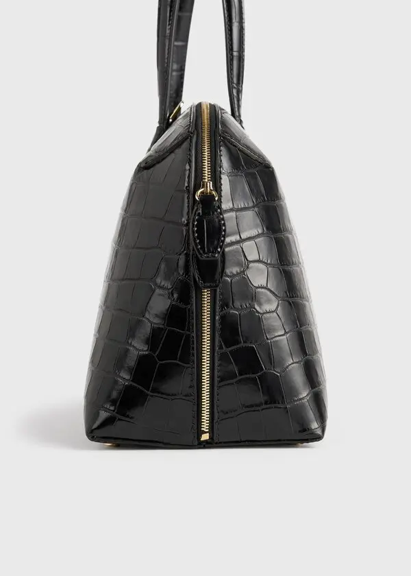 TOTEME Croc Effect Double Handle Shoulder Bag