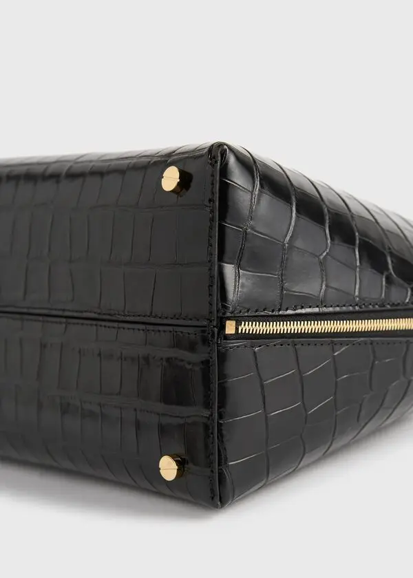 TOTEME Croc Effect Double Handle Shoulder Bag
