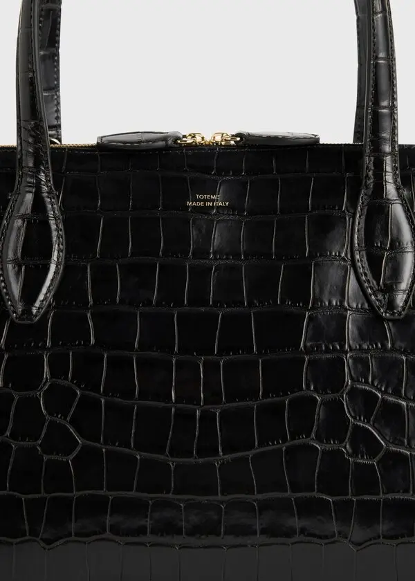 TOTEME Croc Effect Double Handle Shoulder Bag