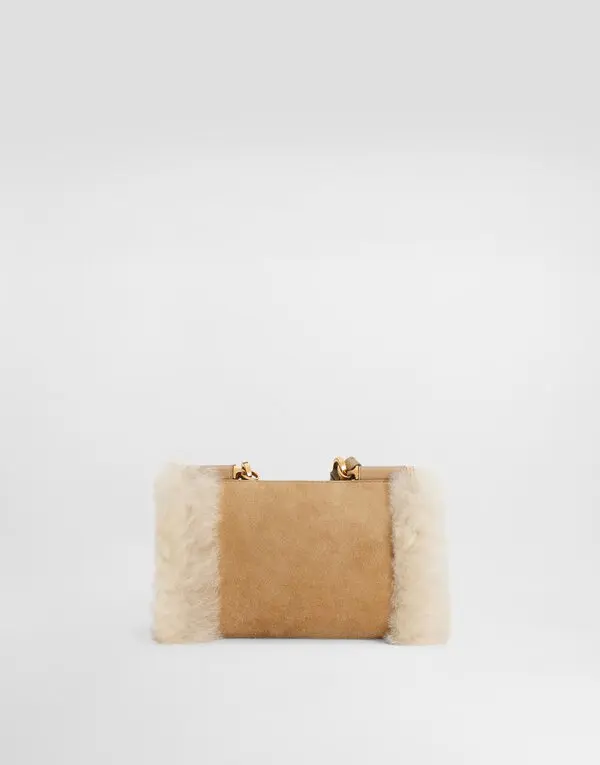 Dolce & Gabbana My Sicily Shearling Tote Bag - Nude