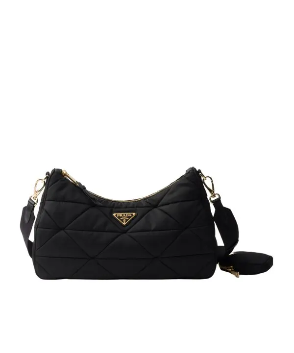 Prada Quilted Re-nylon Shoulder Bag - Black