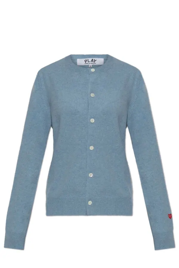 Play Comme Des Garcon Cardigan With Heart Detail - Gray
