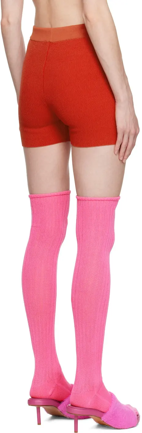 Jacquemus Le Short Pralu Ribbed Knit Shorts - Red