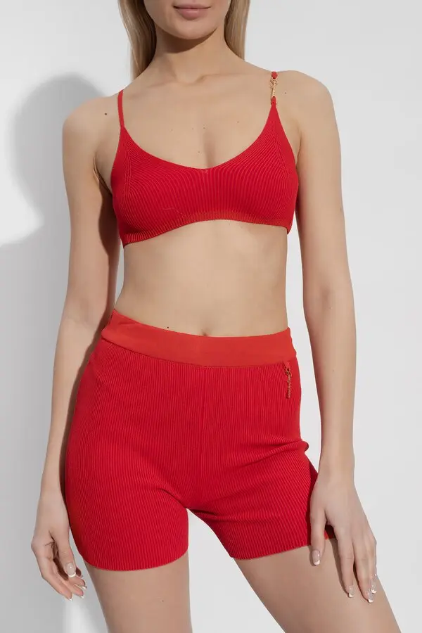 Jacquemus Le Short Pralu Ribbed Knit Shorts - Red