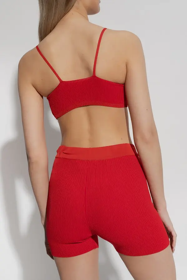 Jacquemus Le Short Pralu Ribbed Knit Shorts - Red