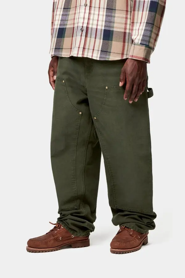 Carhartt Work In Progress Double Knee Stone Canvas Pants - Olive