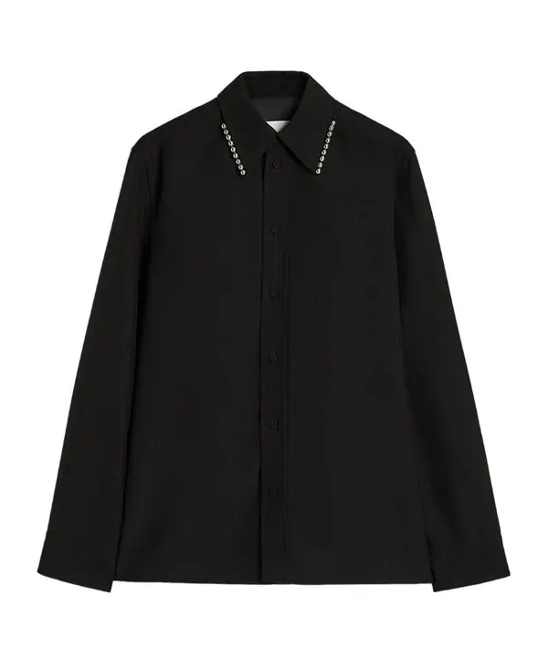 JIL SANDER Beaded-collar Shirt - Black
