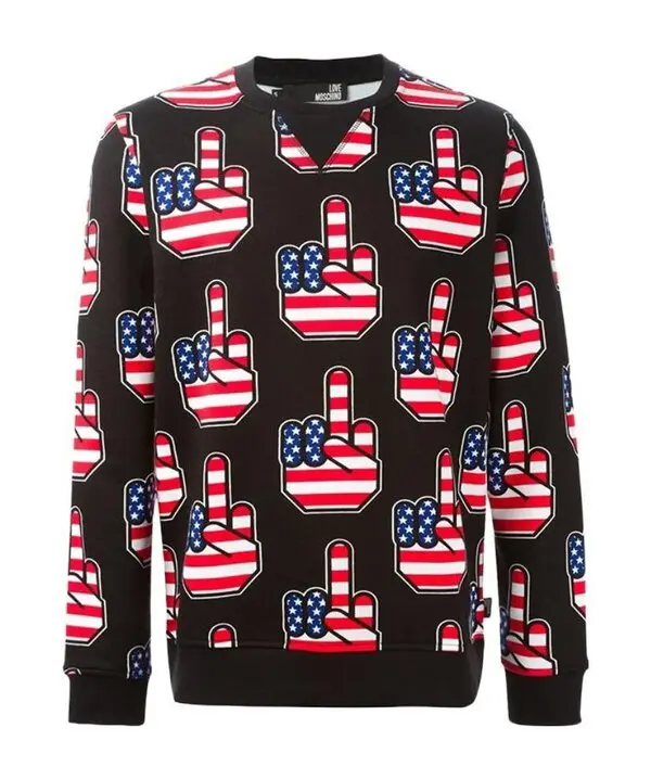 Moschino Printed Long-sleeved Sweater - Black