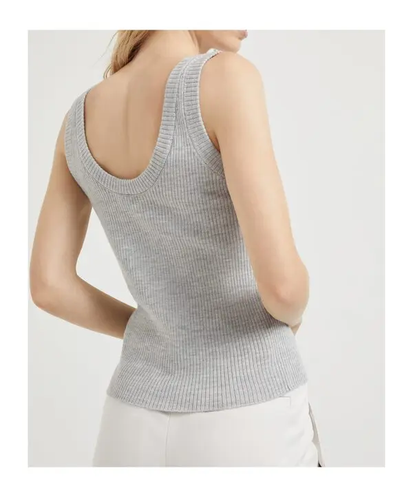 Brunello Cucinelli Scoop Neck Ribbed-knit Vest