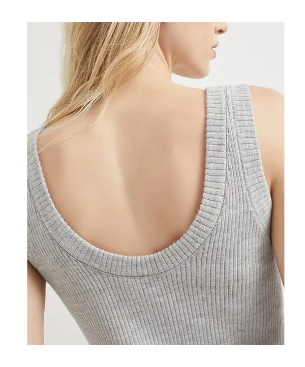 Brunello Cucinelli Scoop Neck Ribbed-knit Vest