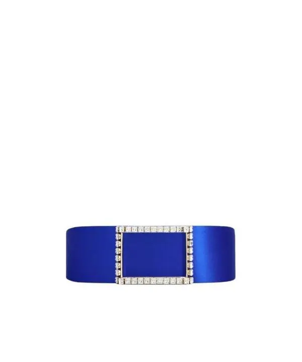 ROGER VIVIER Crystal Buckle Belt - Blue