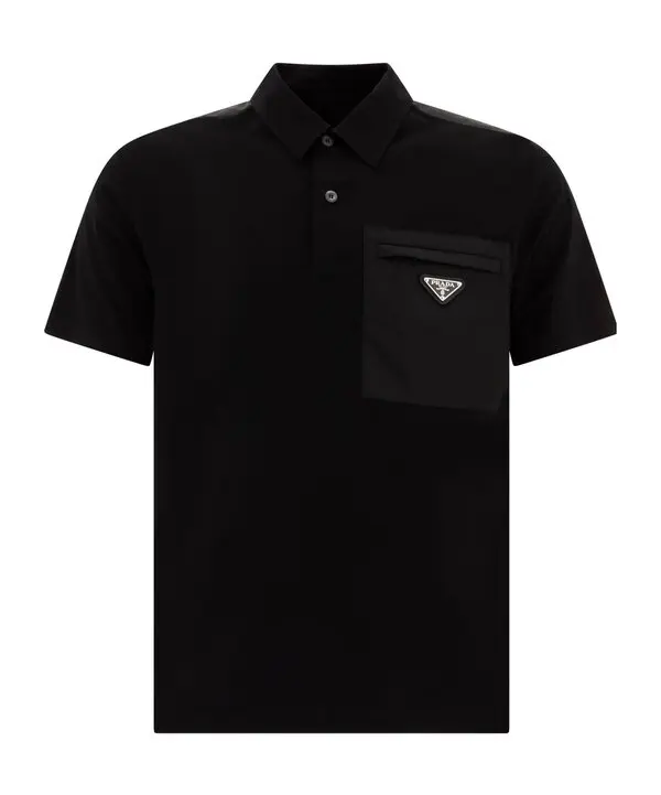 Prada Logo Plaque Short-sleeved Polo Shirt