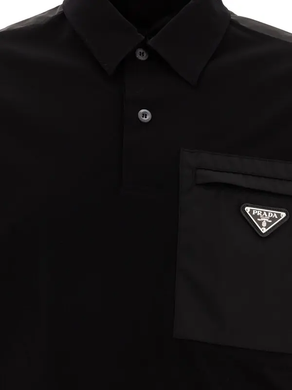 Prada Logo Plaque Short-sleeved Polo Shirt