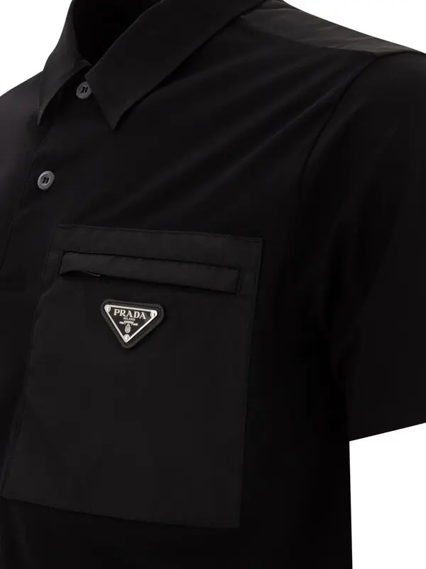 Prada Logo Plaque Short-sleeved Polo Shirt