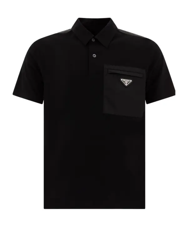 Prada Logo Plaque Short-sleeved Polo Shirt