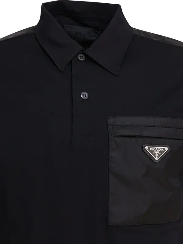 Prada Logo Plaque Short-sleeved Polo Shirt