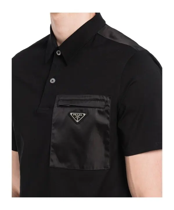 Prada Logo Plaque Short-sleeved Polo Shirt