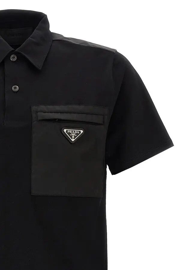 Prada Logo Plaque Short-sleeved Polo Shirt