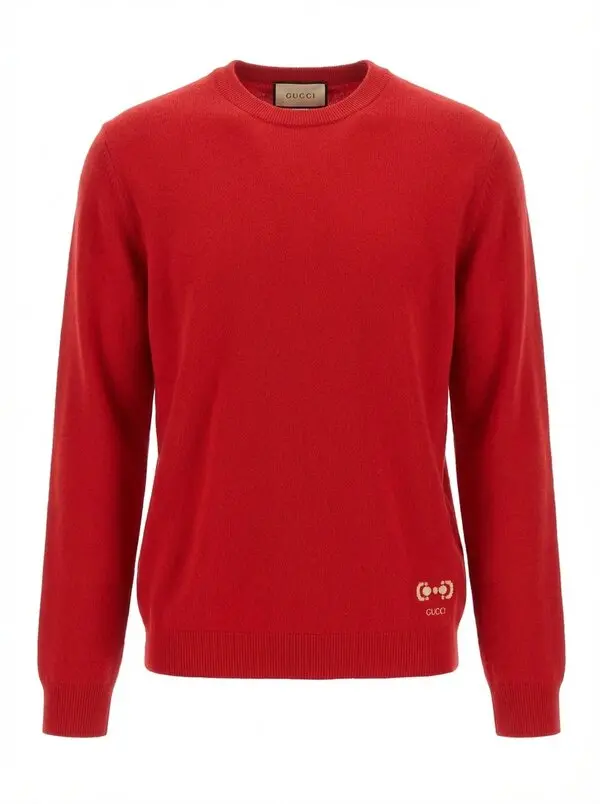 Gucci Long-sleeved Round-neck Sweater - Red