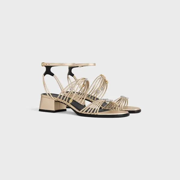 Celine Clémence Heeled Sandal In Laminated Lambskin