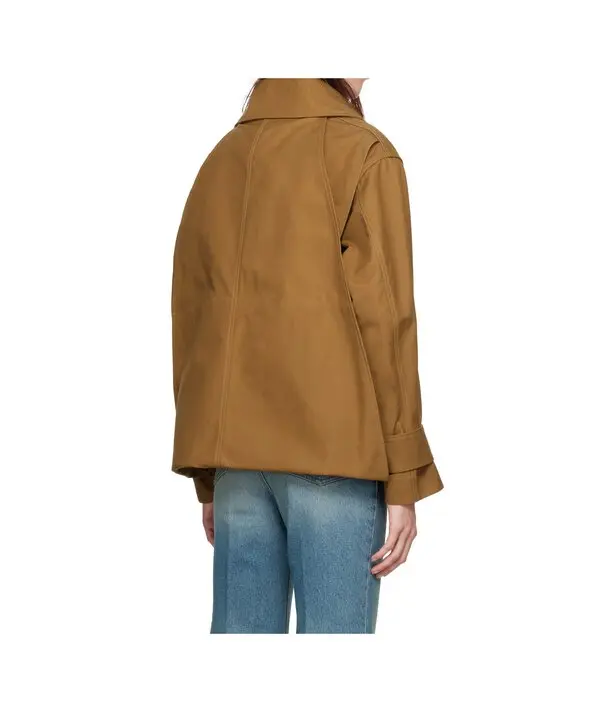Victoria Beckham Cotton Jacket With Pleated Details