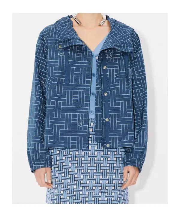 Kenzo Weave Pattern Long Sleeve Windbreaker Jacket