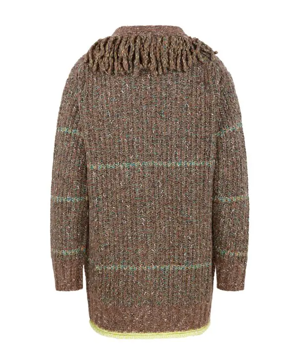 Stella McCartney V-neck Long-sleeve Tweed Cardigan-coat