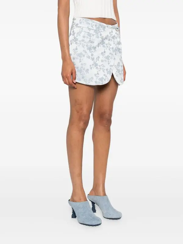 Coperni Graphic Pattern Skirt - Blue
