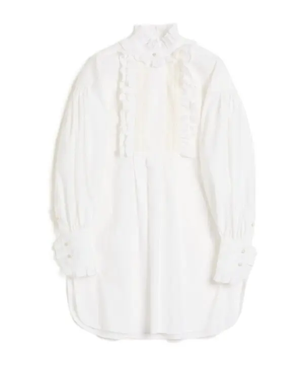 Valentino Garavani Ruffled Long-sleeved Mini Dress - White