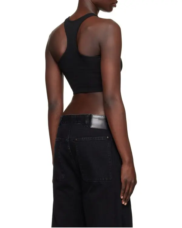 Off-White Off" Logo Cropped Ribbed Tank Top