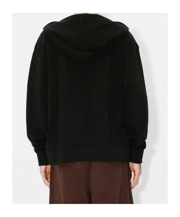 Kenzo Embroidered Zip-up Hoodie - Black