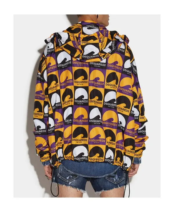 Dsquared2 All-over Printed Zip-up Hooded Jacket